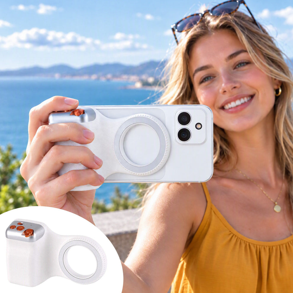 Magnetic Phone Camera Grip with Detachable Bluetooth Shutter Remote ...